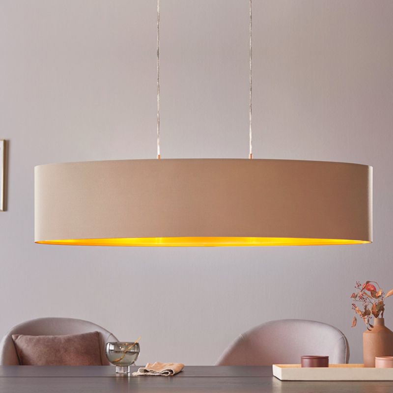 Gouden moderne hanglamp stof, Terme | Lampgigant.nl