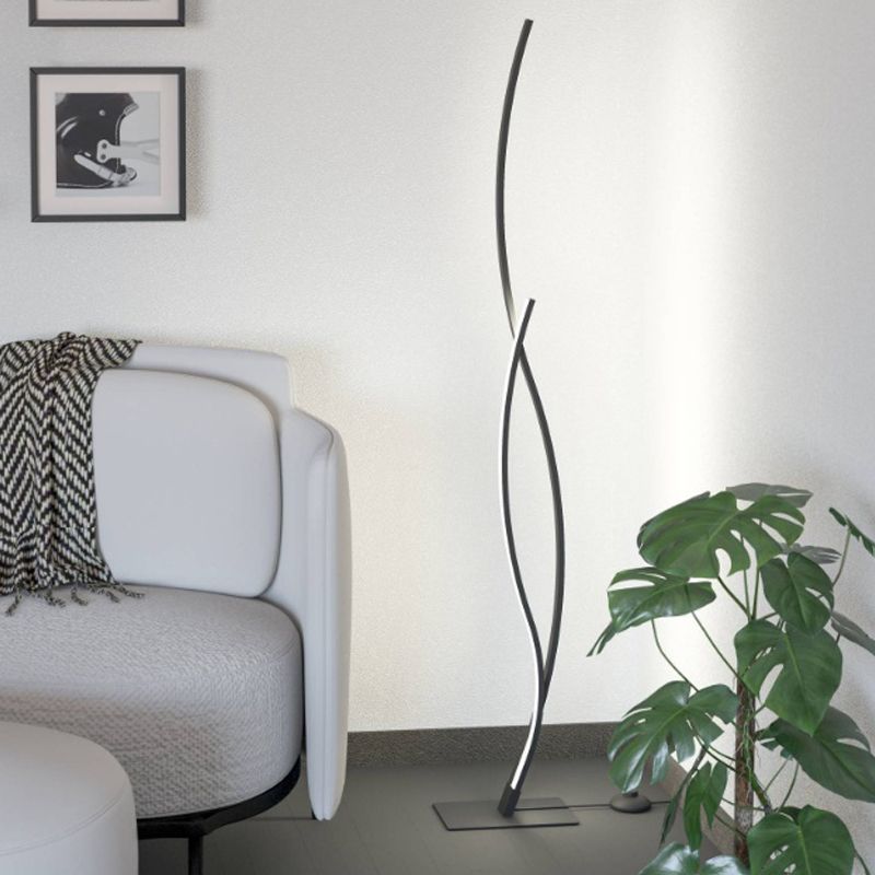 Zwarte design vloerlamp staal, Tevin, 20W, 4000K LED, met schakelaar ...