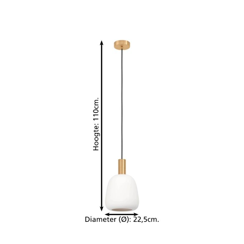 Witte design hanglamp glas, Jeannine | Lampgigant.nl