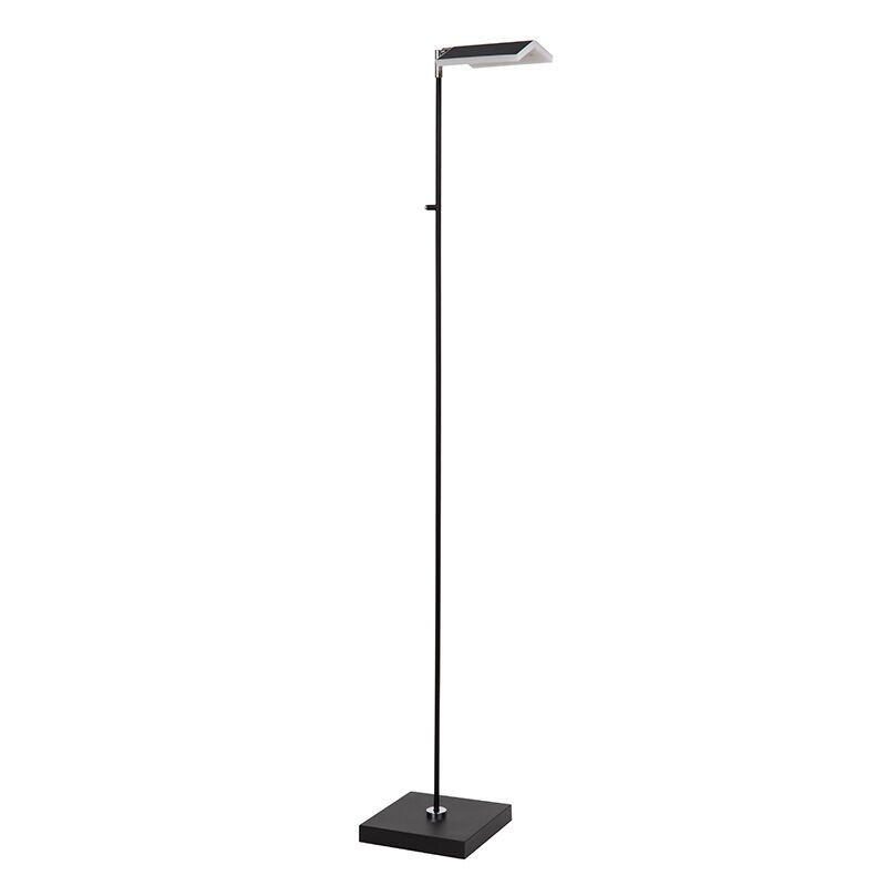 Zwarte staande leeslamp modern, Aaron, 12W, 2700K LED, met touchdimmer ...
