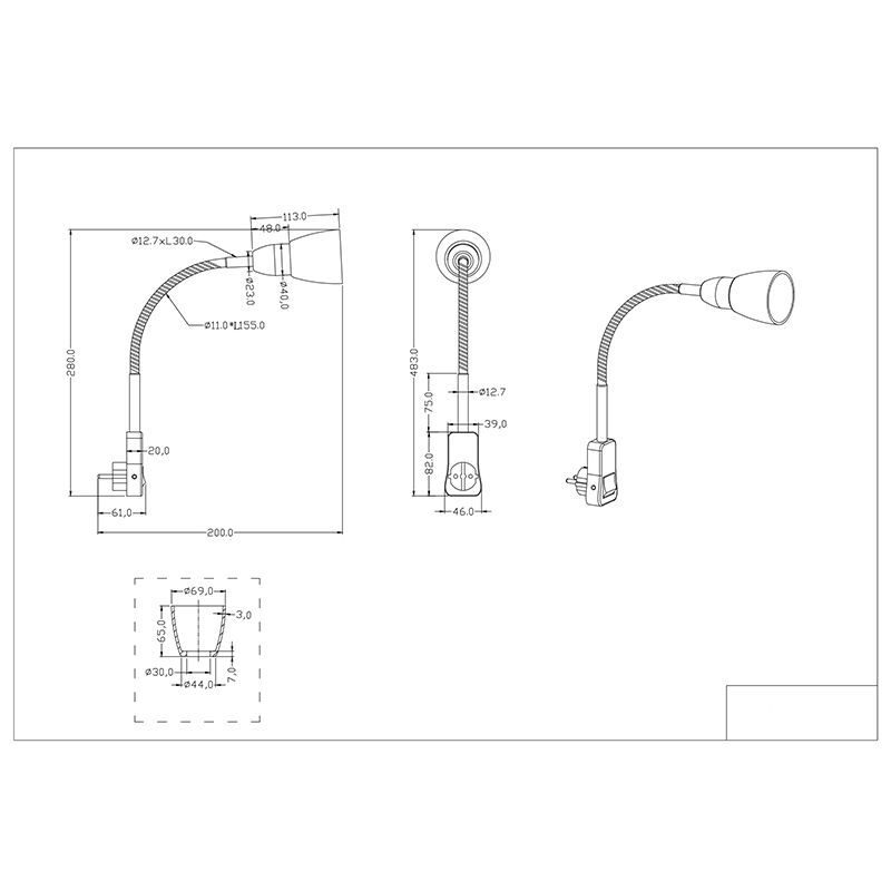 Industriele stekkerlamp Ava | Lampgigant.nl
