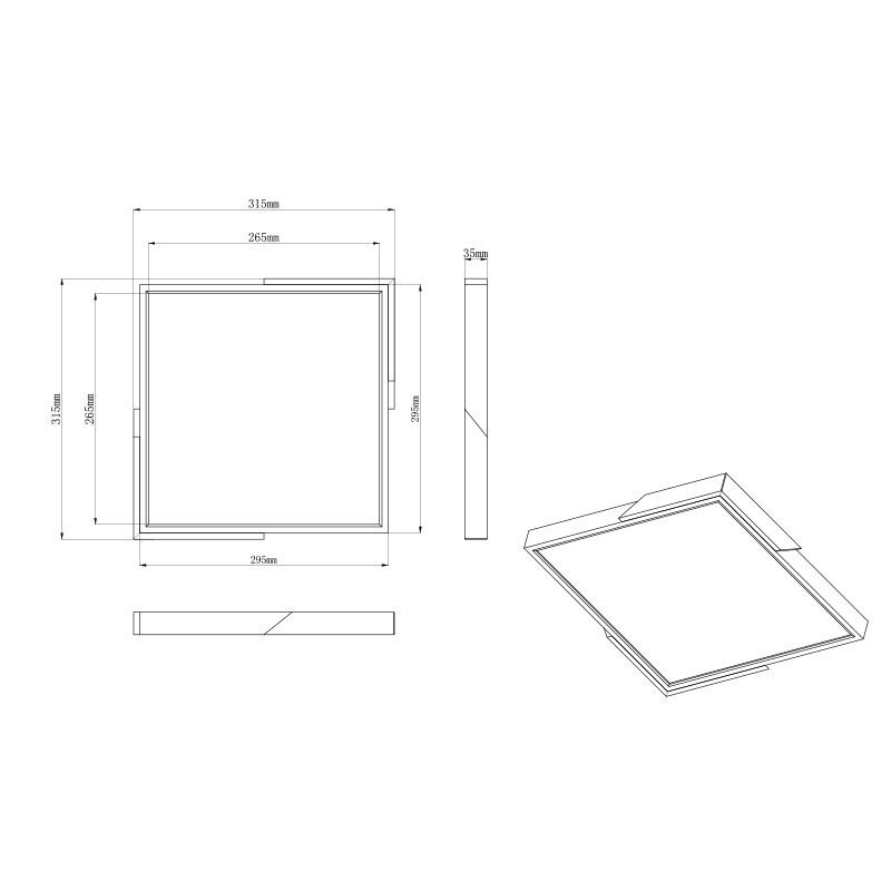 Witte plafonnière modern, Selinde, 20W, 3000K LED, 3-staps dimbaar ...