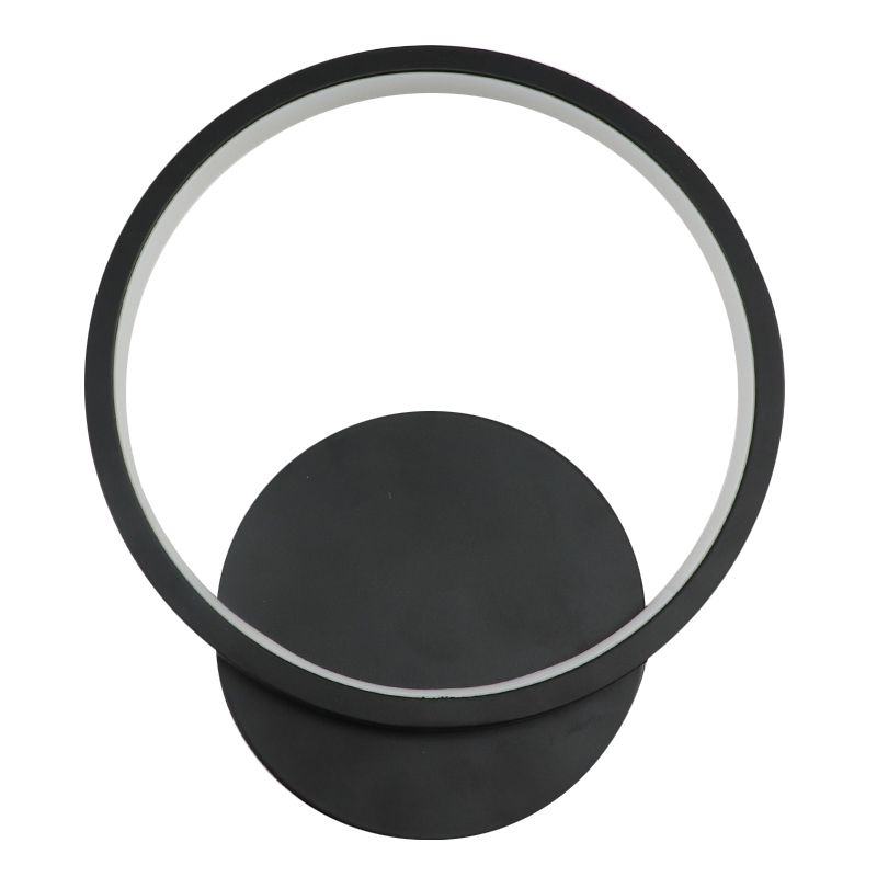 Zwarte wandlamp Clay, aluminium, rond, 12w, 2700K LED | Lampgigant.nl