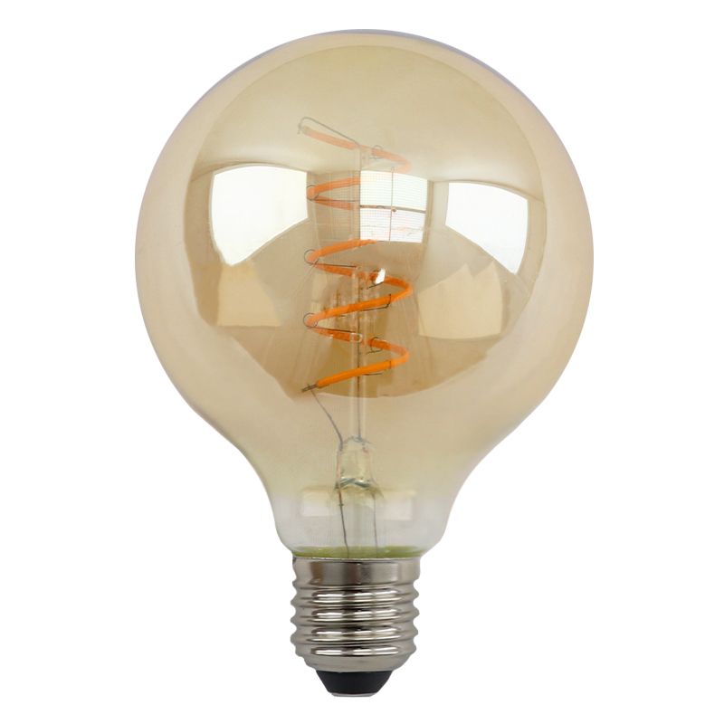 Dimbare Olucia E27 LED lamp, Tuelo, G95, 4W, amber glas, 2200k ...