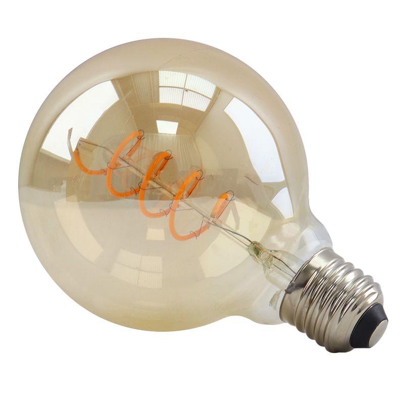 Dimbare Olucia E27 LED lamp, Tuelo, G95, 4W, amber glas, 2200k ...