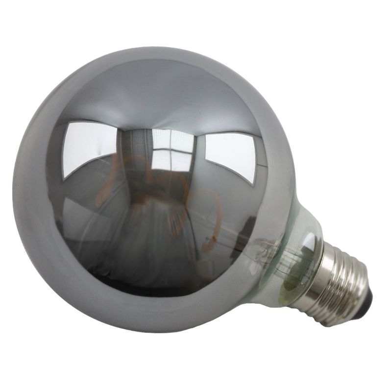 Dimbare Olucia E27 LED lamp, Tuelo, G95, 4W, rookglas, 2200k ...