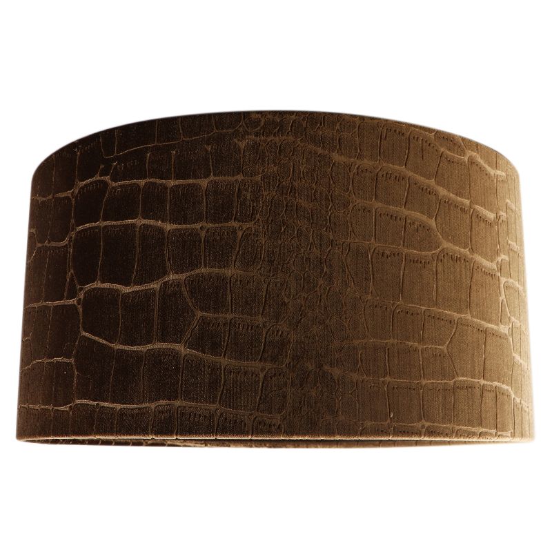 40 cm velours bruine lampenkap croco stof, Emilius | Lampgigant.nl