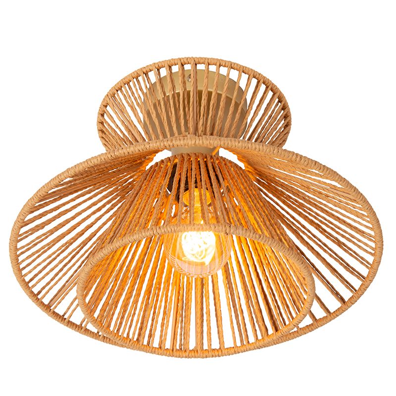 Rotan plafondlamp bruin, Tasman | Lampgigant.nl