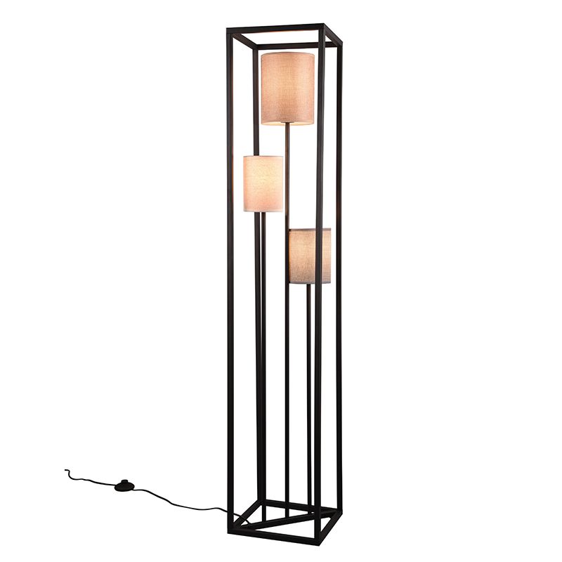 Zwarte vloerlamp modern, Gilano | Lampgigant.nl