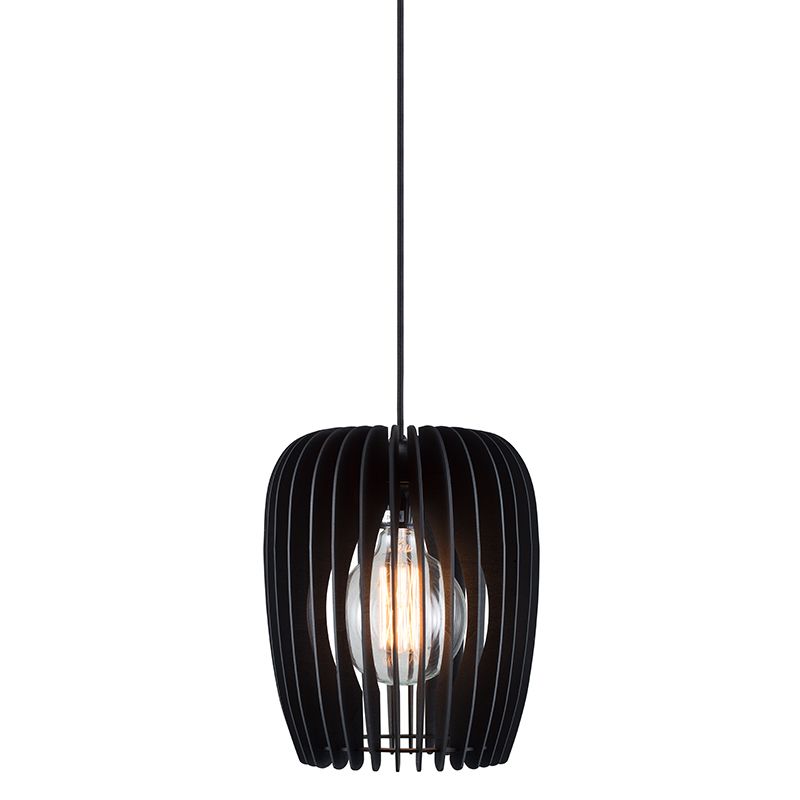 Zwarte hanglamp hout, Tribeca | Lampgigant.nl