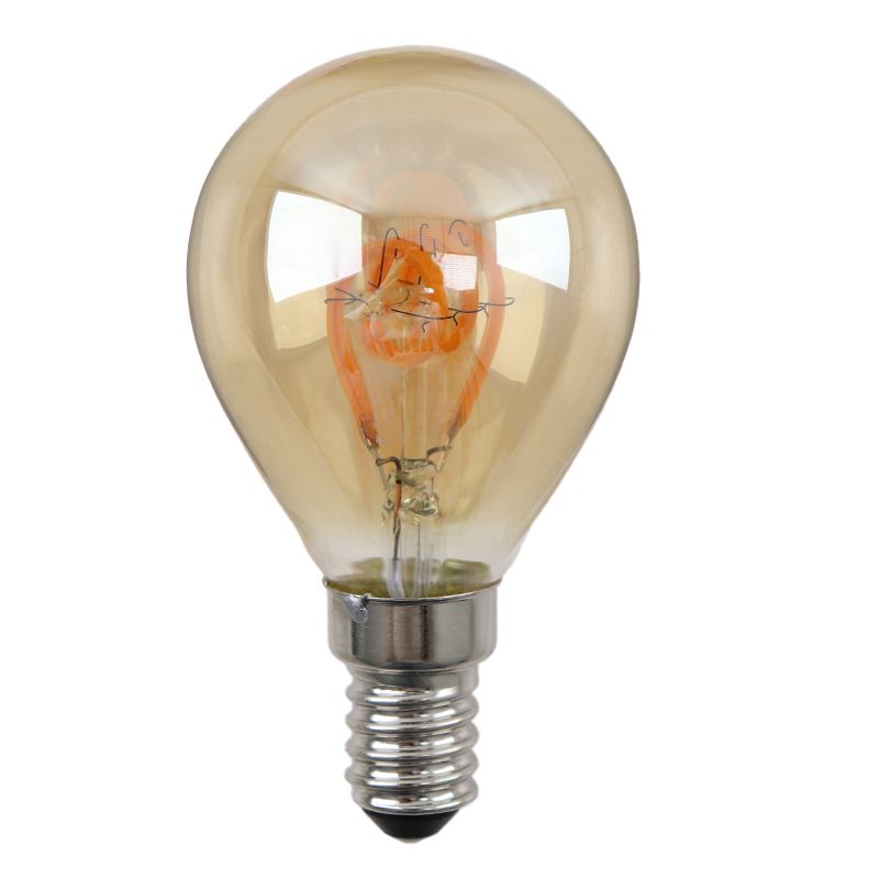 Dimbare Olucia E14 LED filament lamp Tuelo, amber, 4W, 2200K ...