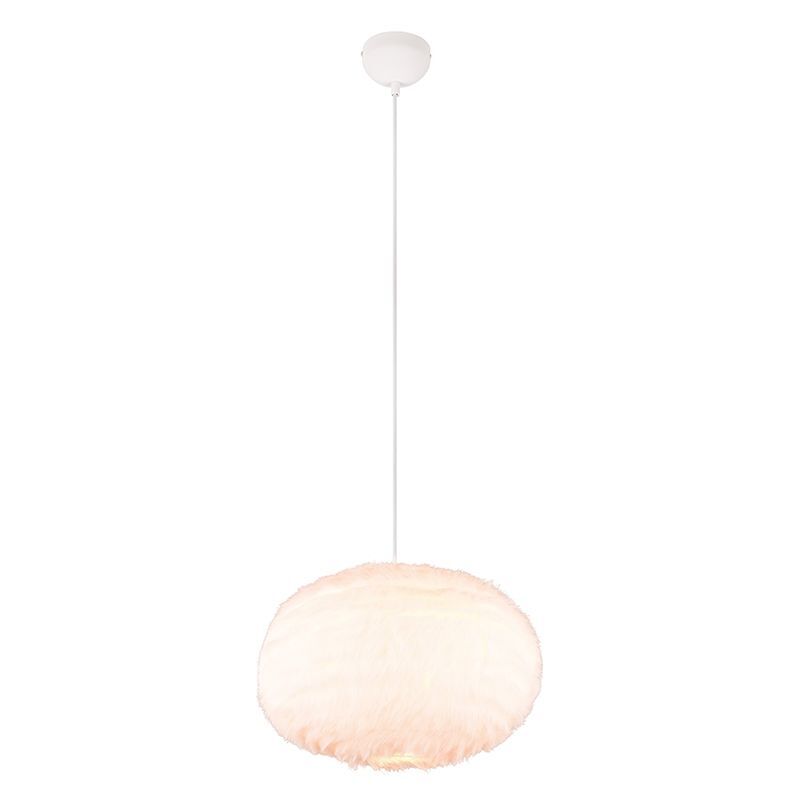 Beige hanglamp stof, Vijay | Lampgigant.nl