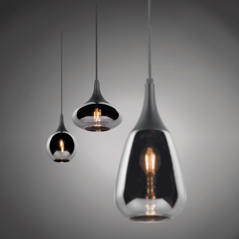 Zwarte hanglamp rookglas, Sybren | Lampgigant.nl