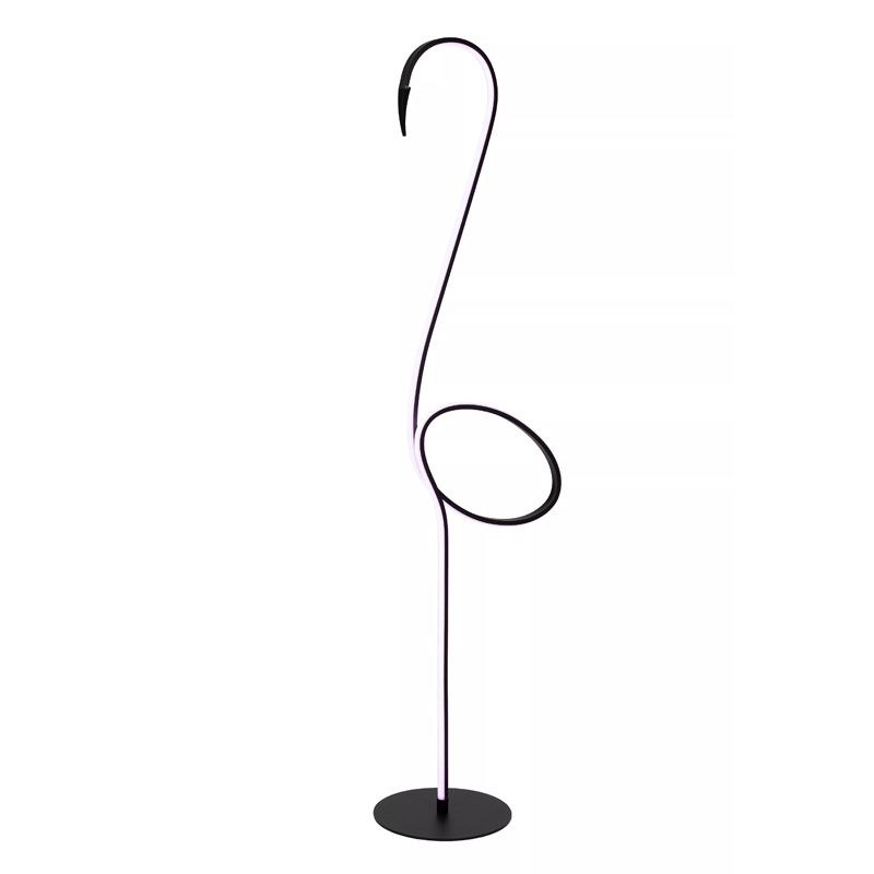 Zwarte vloerlamp modern, Flamingo, 14W, RGB LED, met afstandsbediening ...