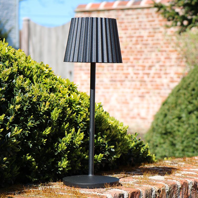 Zwarte buiten tafellamp landelijk, Justine, 2W, 2700K LED, IP54, met ...