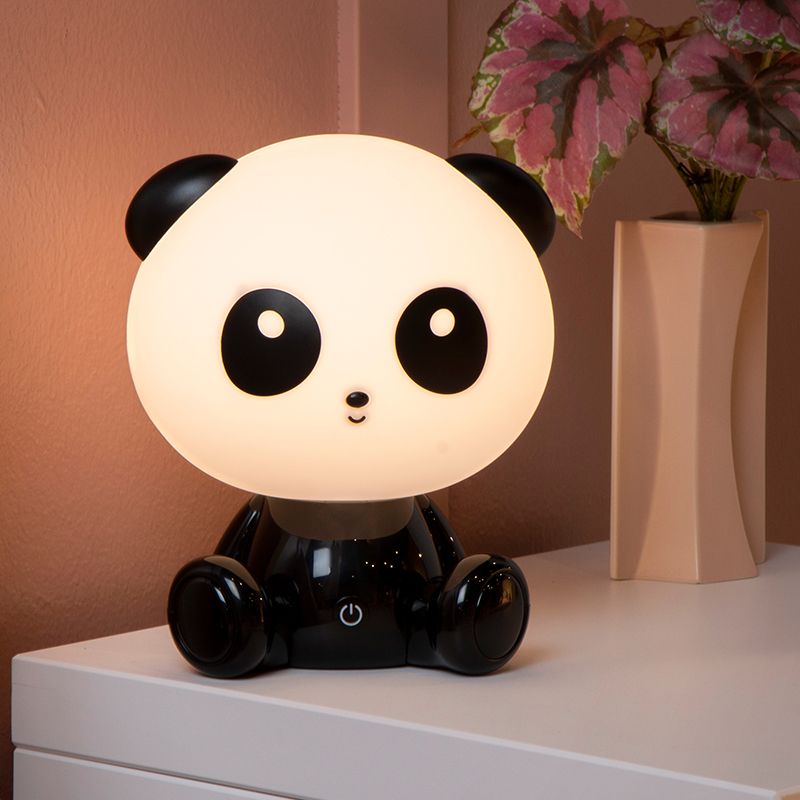 Zwarte kinderkamer tafellamp, Dodo Panda, 3W, 4000K LED | Lampgigant.nl