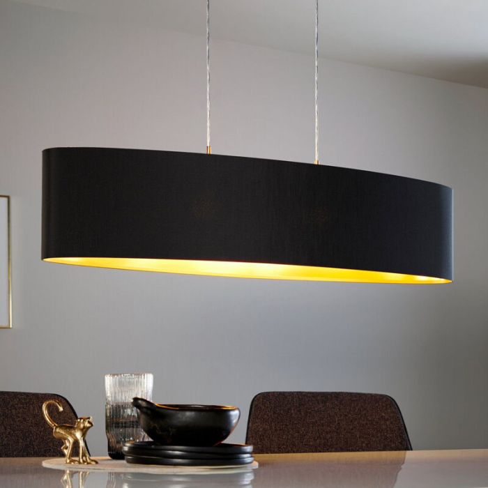 Gouden moderne hanglamp stof, Terme | Lampgigant.nl