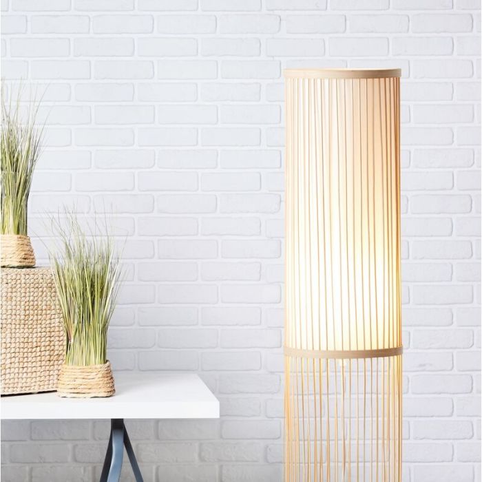 Houten vloerlamp, Kayra, met schakelaar | Lampgigant.nl