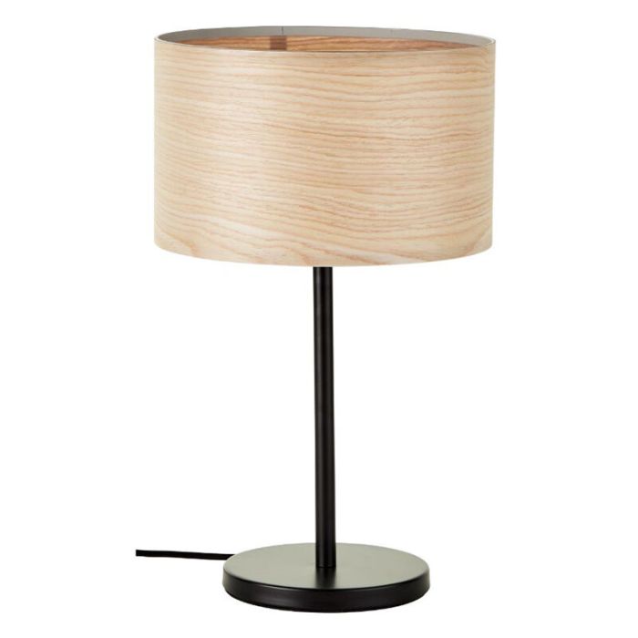 Houten tafellamp beige, Enna, met schakelaar | Lampgigant.nl