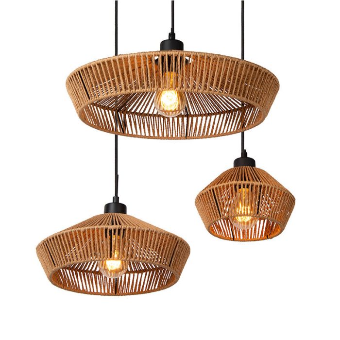 Rotan hanglamp hout, Yunkai | Lampgigant.nl