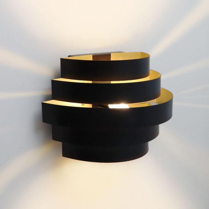Moderne up down wandlamp zwart, Sonay | Lampgigant.nl